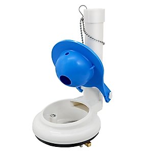 Lychee Light Toilet Flush Valve Assembly for One-Piece Toilets with Flapper and Chain 3-Inch Replacement Parts, Repair Kit, Easy Install.