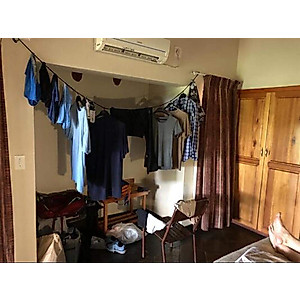 Bungee Clothesline | Braided Cord Travel Clothesline Travel Bungee Cord Laundry Clothesline (with 2 Strong Suction Cups) For Hotel Travel,Camping + Laundry Room,No Safety Pins Needed,Indoor or outdoor