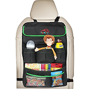 EPAuto Premium Car Backseat Organizer for Baby Travel Accessories, Kids Toy Storage, Back Seat Protector/Kick Mat