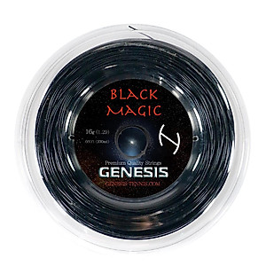 Genesis 660-Feet Black Magic Tennis Racket Reel Set, Black, 16L/1.29mm