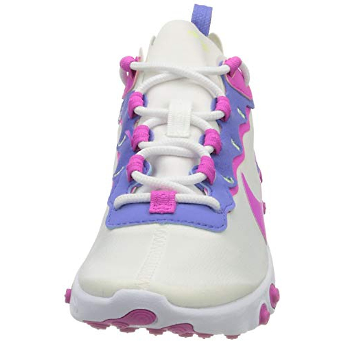 Nike Girls Race Running Shoe, White Fire Pink Sapphire Barely Volt, 3.5 Big Kid