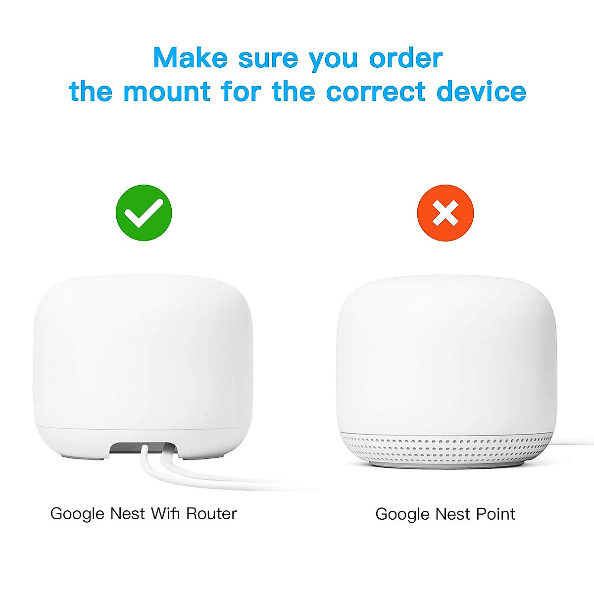 HOLACA Outlet Wall Mount Hanger for Google Nest WiFi Router(2nd Generation), Space Saving Holder, Easy Moved, Cord Management for Google Nest WiFi Router Without Messy Wires and Screws (2 Pack)