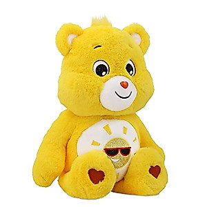 Care Bears 18" Plush - Funshine Bear with Glitter Belly Badge - Soft Huggable Material!