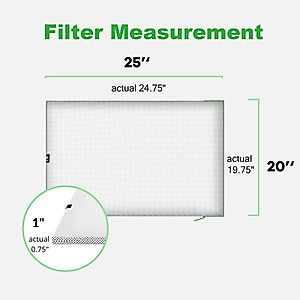 Reair 20x25x1 Air filter, Washable and Reusable Air Filter 20x25x1 for AC HVAC Furnace, MREV 8 Air Filters Machine Washable & Dryer Friendly, AC Furnace Air Filter
