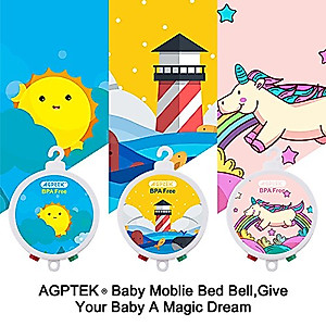 Baby Musical Mobile, AGPtek Battery-Operated Baby Bedding Rotary Music Box Plays Twelve Tunes