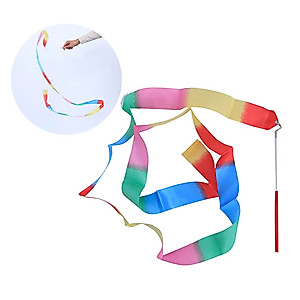 BESPORTBLE 6Meters Rhythmic Gymnastics Ribbon with Stick Twirling Rod Baton Art Gym Riband Twirling Rod Riband for Children Dancing