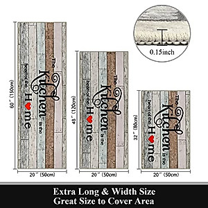 Ileading Kitchen Rugs Sets 3 Piece with Runner Soft Kitchen Floor Mat Farmhouse Kitchen Carpets and Rugs Non Slip Washable for Bathroom Entryway Indoor Front Door Laundry
