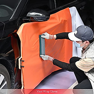 FOSHIO Vinyl Wrap Gloves, Professional Anti-Static Application Gloves, Carbon Fiber Vinyl Wrap Tool Dust-Free Non Slip Working Gloves (1 Pair)