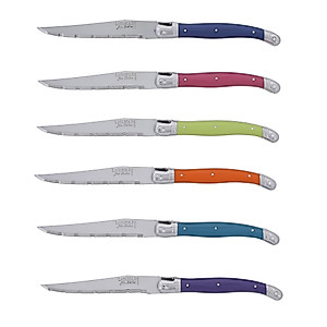 Jean Dubost Laguiole 6pc Knife Set Steak Knives, Multicolor