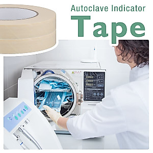 LVCHEN Autoclave Indicator Tape Dental Sterilization Steam Indicator Tape for Sterilization Lead Free 5 Roll (60 Yard x 3/4")