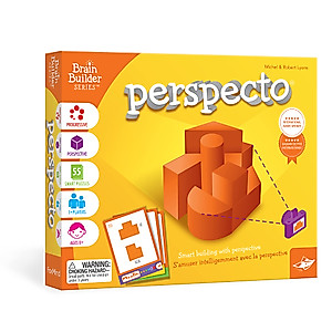 FoxMind Games: Perspecto Spatial Logic and Visualization Game, Smart Building with Perspective, 55 Smart Puzzles to Work Through, 6 Levels of Complexity, Develops STEM Skills, 1+ Players, For Ages 8+