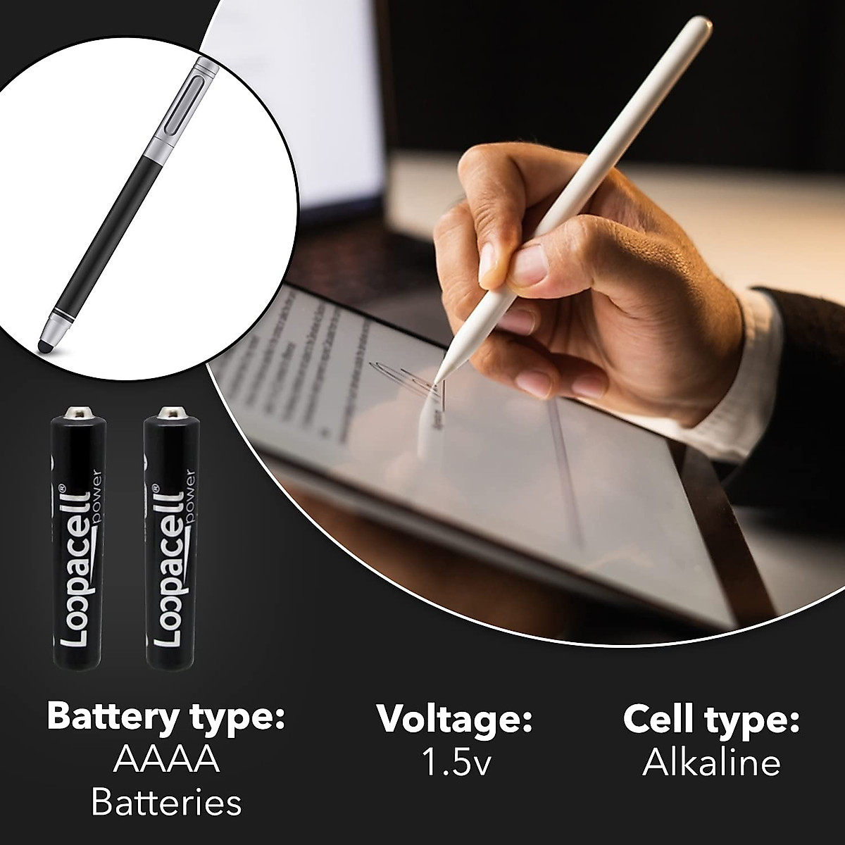 LOOPACELL AAAA Batteries, 1.5V Alkaline AAAA Battery (2 Pack)
