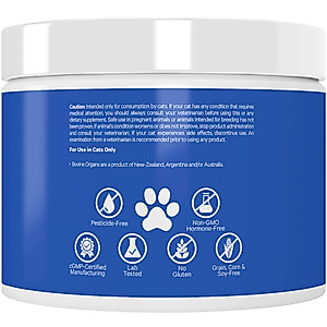 DNA PET Happy Healthy Organs & Glands Supplement For Cats, Freeze-Dried Raw Bovine Liver Grass-Fed Bone Marrow Heart Kidney Pancreas, Bovine Thymus Iron Multi Organ Powder, Joints Cat Vitamins 1.48 oz