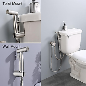 Handheld Bidet Sprayer for Toilet, Rzoeox 1-In-2-Out Dual Switch Valve with Water Pressure Control Sprayer for Feminine Wash Pet Shower Muslim Shower Cloth Diaper Sprayer Set Toilet Sprayer