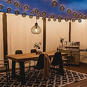 Vigdur Decorative - Rattan Ball String Lights with 10 Led Bulbs Plug in Rattan Lantern String Lights for Patio Garden Backyard Party Decor,9.84FT