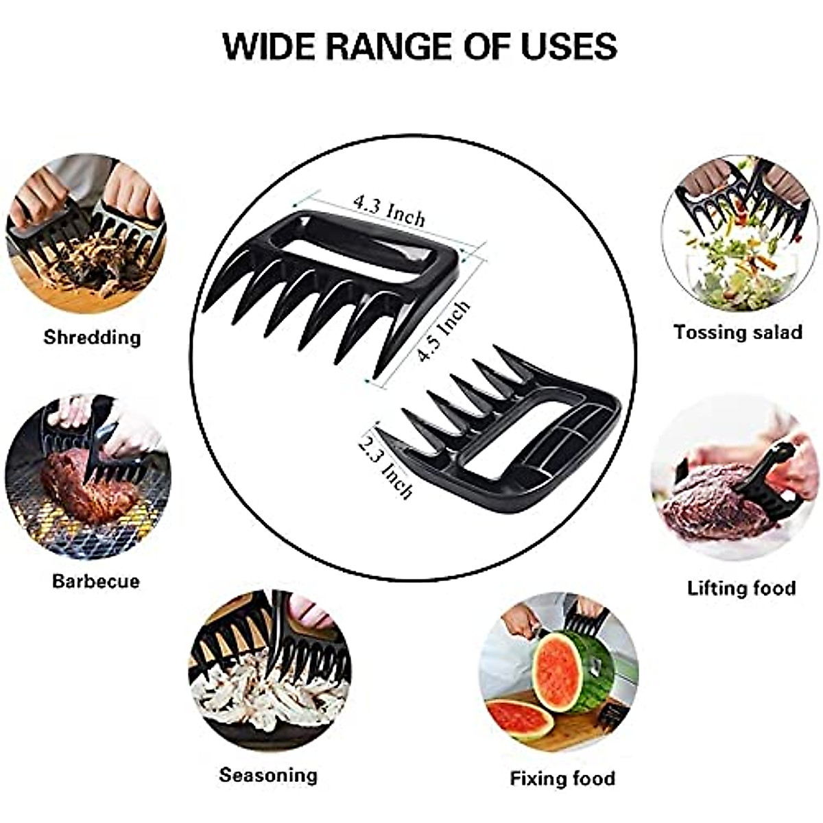 Turkey Lifting Forks, Meat Claws, Strong Endurance Stainless Steel Poultry Chicken Fork, Ultra-Sharp Roast Ham Forks. Easily Lift, Handle Meats - Essential for BBQ & Thanksgiving Pros, 4 Pcs