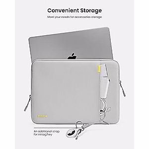 tomtoc 360° Protective Laptop Sleeve for 16 Inch MacBook Pro M1 Pro/Max A2485 A2141 2021-2019, Ultrabook Notebook Bag Case with Accessory Pocket, Shockproof, Water-Resistant, Lightweight, Gray