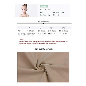 Daydance Girls Nude Leotards Seamless Dance Undergarment for Ballet, Gymnastics with Adjustable