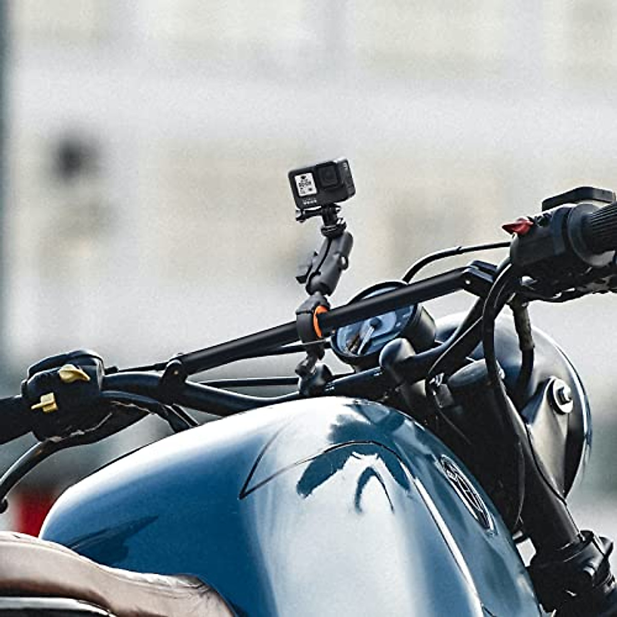 Motorcycle Bike Handlebar Mount for Gopro,Action Camera Clamp Holder with 360° Rotation, Electric Bicycle ATV Holder Handlebar with 1/4 Screw for GoPro Hero 11/10/9/8/7/6/5/4,Insta 360,OSMO