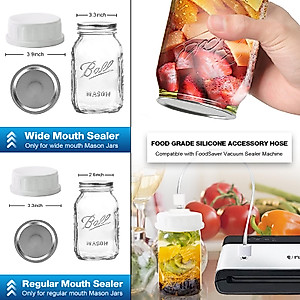 Electric Upgrade Portable Mason Jar Vacuum Sealer - 9 Piece Electric Vacuum Sealer for Jars Vacuum Sealing for Wide Mouth & Regular Mouth Mason Jar for Food Storage