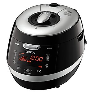 CUCKOO CRP-HY1083F | 10-Cup (Uncooked) Induction Heating Pressure Rice Cooker | 13 Menu Options, Auto-Clean, Voice Navigation, Stainless Steel Inner Pot, Made in Korea | Black