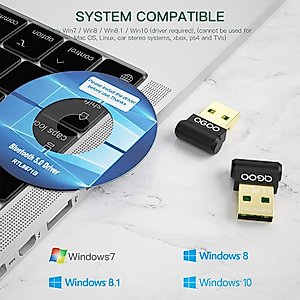USB Bluetooth Adapter for PC, QGOO Mini Bluetooth 5.0 EDR Dongle for Desktop Computer Transfer for Laptop Bluetooth Headphones Headset Keyboard Mouse Speakers Printer Windows 7/10/11（Grey）
