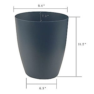 Besli Plastic Small Trash Can 2 Gallon/7.6 Liter Garbage Can Wastebasket for Bathroom Bedroom Kitchen Office (2 Pack, Blue)