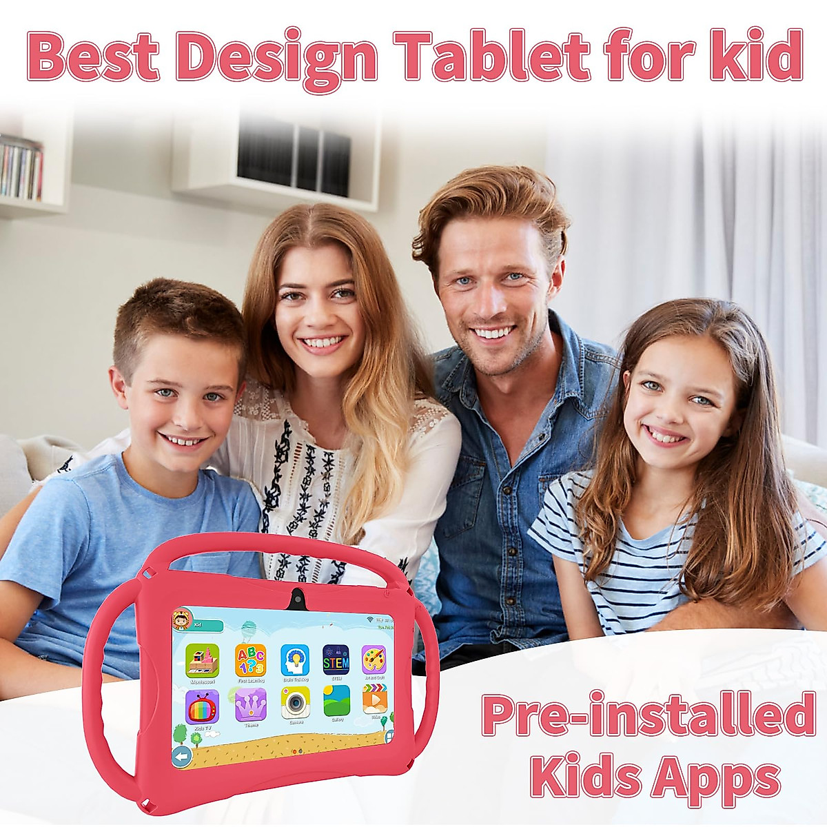 TUOHAITIME Android 11 Tablet for Kids 7-inch 3GB+32GB Red