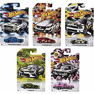 Hot Wheels 2019 Urban Camo Camouflage Series Complete Set of 5 Diecast Vehicles Bundle