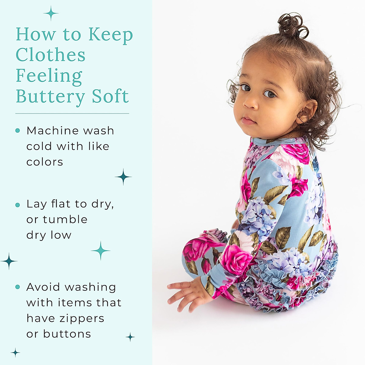 Posh Peanut Footie Pajamas for Baby Girls – Sleepers in Ultra-Soft Viscose from Bamboo with 2-Way Zipper & Ruffle Trim – Newborn to Toddler Sleepwear (Lacey, 3-6 Months)