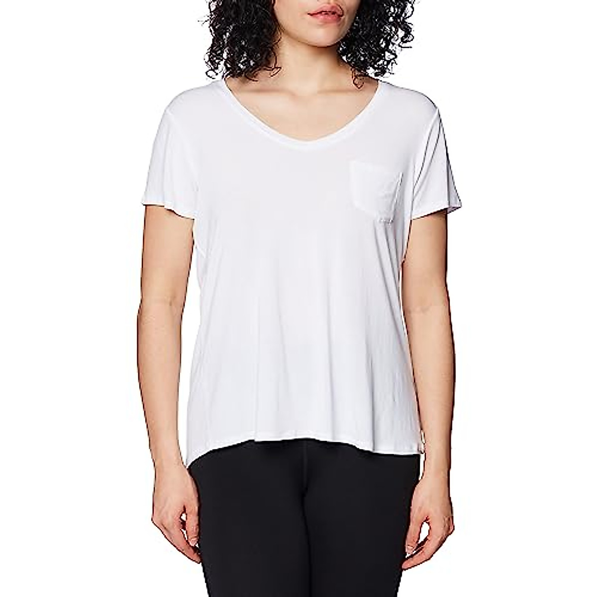 prAna Women's Foundation Short Sleeve V-Neck T-Shirt, White, Small