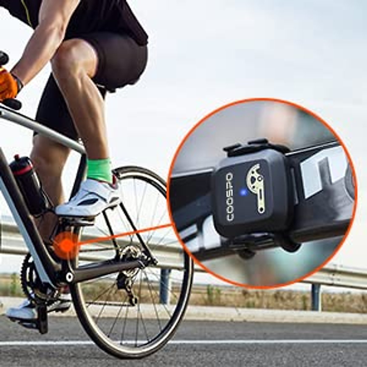 COOSPO GPS Cycling Computer BC107 & Bike Cadence/Speed Sensor BK467, Wireless Bike GPS Speedometer with 2.4 Inch Auto-Backlight Display, Bluetooth/ANT+ Bicycle Computer GPS Sync with Strava