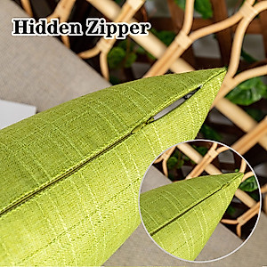 Kevin Textile Pack of 2 Decorative Outdoor Waterproof Pillow Covers Spring Garden Cushion Sham Throw Pillowcase Shell for Patio Tent Couch 20x20 Inch Green