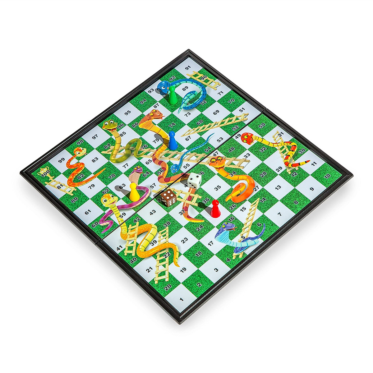 Magnetic Snakes and Ladders Board Game Set - 9.6 Inches