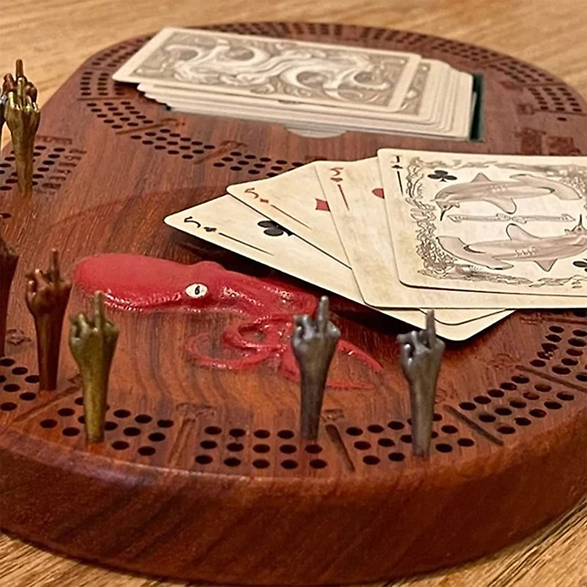 9 Pieces Resin Cribbage Pegs, 3 Colors - Funny Cribbage Pegs, Cribbage Board Pegs Fit 1/8 Holes Toy Game Accessories with Drawstring Storage Pouch for Cribbage Traditional Board Game. (B)