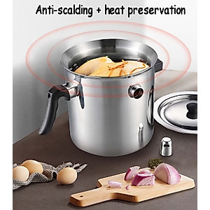 LSQXSS 304 Stainless Steel Double Layer Milk Pot,2.5L Constant Temperature Soup Pot for Induction Cooker and Gas Tove,Automatic Whistle hot Milk Pot,Durable Soup Pot with Anti-scalding Handle