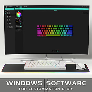 Punkston TH61 60% Mechanical Gaming Keyboard,RGB Backlit Wired Ultra-Compact Mini Mechanical Keyboard Full Keys Programmable White (Optical Black Switch) (Renewed)