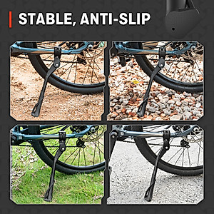 HENMI Bike Kickstand for Adult Bikes, Adjustable Bicycle Kickstand for Most 26"-29", Non-Slip Sole, Aluminum Alloy Material, Kickstand for Mountain Bike/Trek Bike