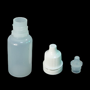RLECS 50pcs 10ml Empty Plastic Squeezable Dropper Bottles with Caps Eye Liquid Dropper Refillable Bottles, White