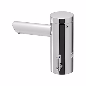 Sloan Optima EAF-250-ISM Sensor Activated Touch-Free Faucet, Commercial Grade with Mounting Hardware, Integrated Side Mixer - 0.5 GPM Battery-Powered Deck-Mounted Mid Body, Polished Chrome, 3335061
