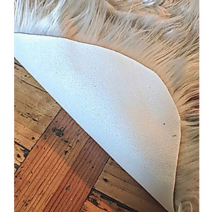 Soft Faux Sheepskin Lamb Fur Chair Cover, Seat Cover, Area Rug, Mat, Baby Blanket, 2 x 3 Feet - Natural (Oatmeal, Beige, Tan,