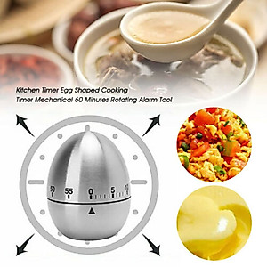 Kitchen Timer,Egg Timer,Kitchen Timers for Cooking,Egg Kitchen Timer Stainless Steel Rotating 60 Minutes Count Down Timer,No Batteries Required Timer,for Kitchen Cooking Work Learning (Kitchen Timer)