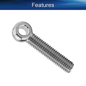 Yinpecly M8x40mm Eye Shape Bolt, 304 Stainless Steel Fish Eye Bolt, Lifting Ring Eye Bolts, 6mm x 14mm(IDxOD) Closed Rod Eye Screw Bolts Metric Thread, 2Pcs