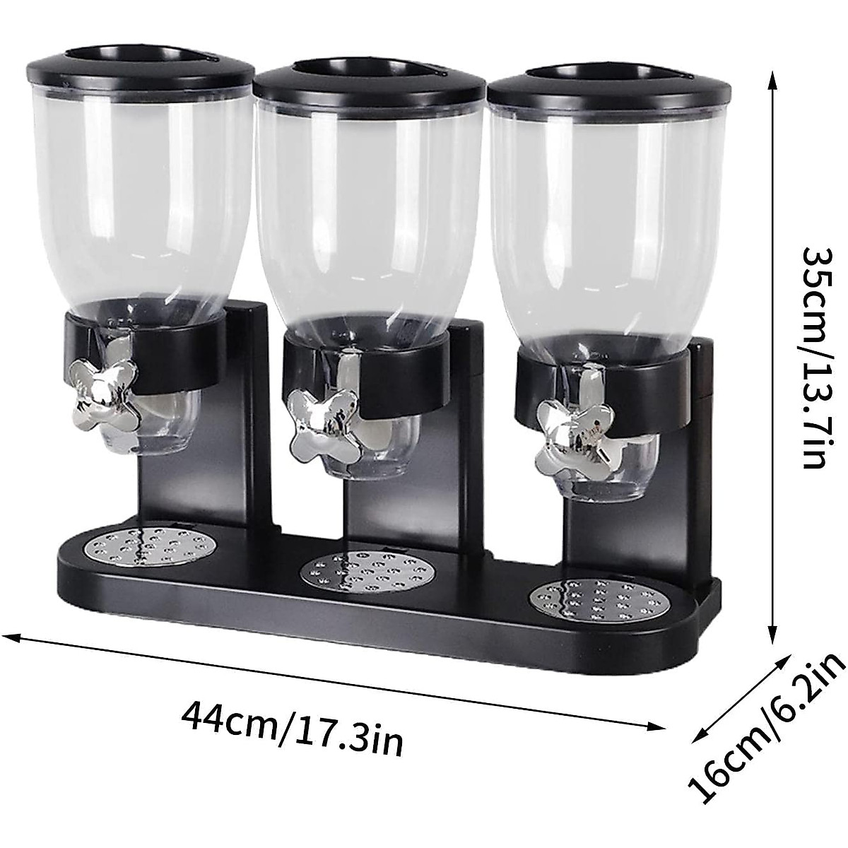 Triple Food Dispenser Cereal Containers Storage Dispenser Food Storage Container Cereal Dispenser Countertop For Candy Nut Grain Granola Snack