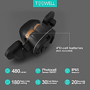 Battery-Operated Motion Sensor Outdoor Lights-Battery Powered Led Flood Lights with Detector-Wireless Waterproof Security Spotlight Activated Outside House Garage Porch Shed Yard Exterior Indoor Light