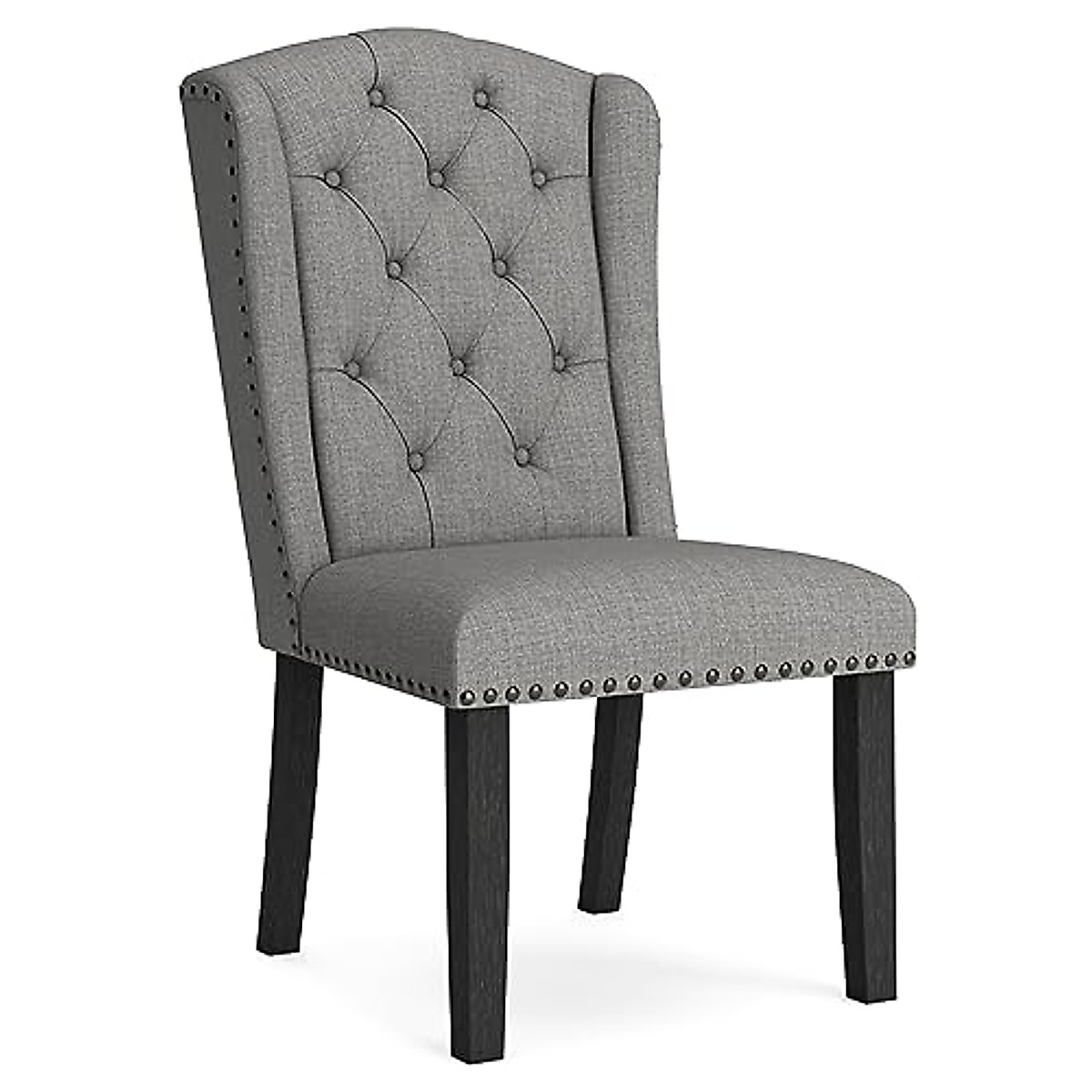Signature Design by Ashley Jeanette Modern Tufted Dining Upholstered Side Chair, Set of 2, Gray