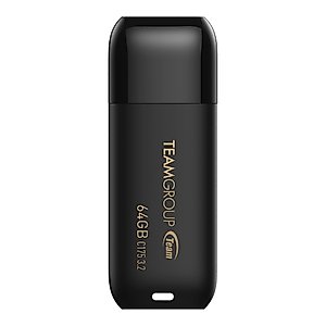 TEAMGROUP C175 64GB USB 3.2 Gen1(USB 3.1/3.0) Read100MB/s Flash Thumb Drive for Computer/Laptop Matte Black TC175364GB01