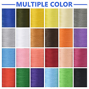 SHRJ 24Pcs Sewing Thread Spools Set 1000 Yards Per Spool Mixed Cotton Threads for DIY Sewing Machine, Embroidery Machine, Hand Sewing, 24 Colors