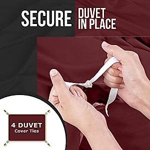 Utopia Bedding Duvet Cover King Size Set - 1 Duvet Cover with 2 Pillow Shams - 3 Pieces Comforter Cover with Zipper Closure - Ultra Soft Brushed Microfiber, 104 X 90 Inches (King, Burgundy)