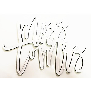 White Miss to Mrs Sign Wood Party Banner for Bridal Shower Decor, Bachelorette Party Backdrop, Engagement, Wedding, Couples, Greenery Hedge Wall, Photo Backdrop